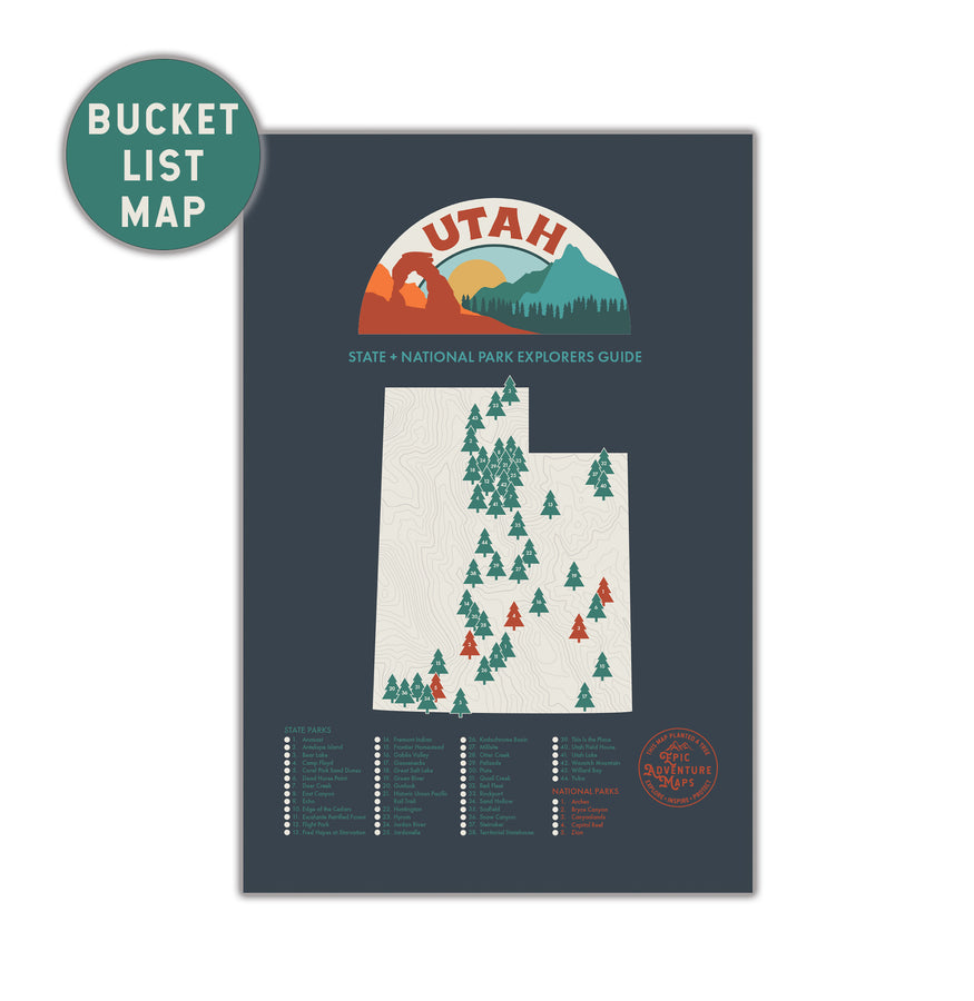 Utah Parks Map - Map of Utah featuring all UT State Parks and National ...